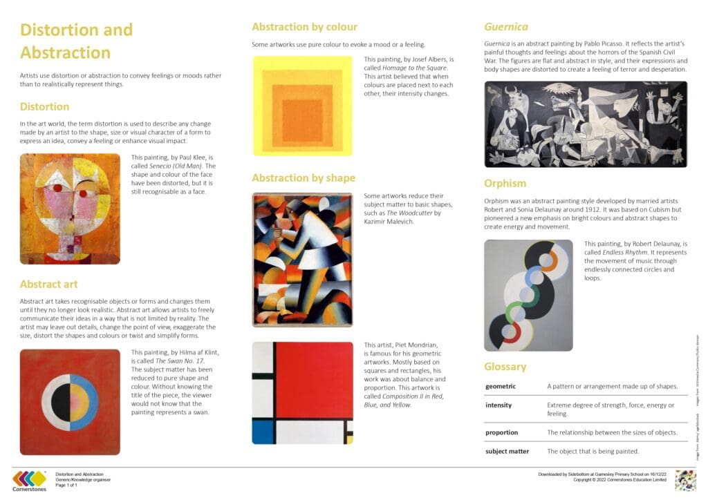 Distortion and Abstraction – Gamesley Primary School